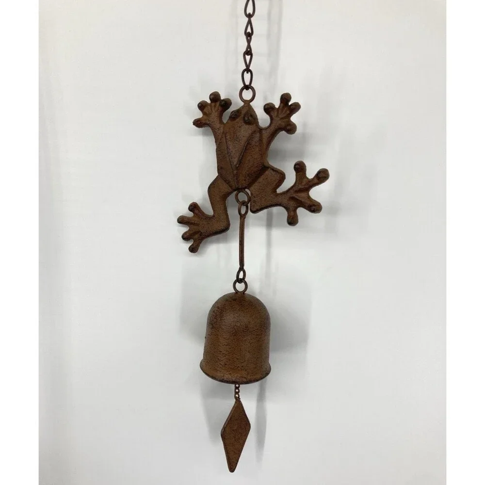 Unbranded | Accents | Cast Iron Frog Hanging Garden Bell Wind Chime ...